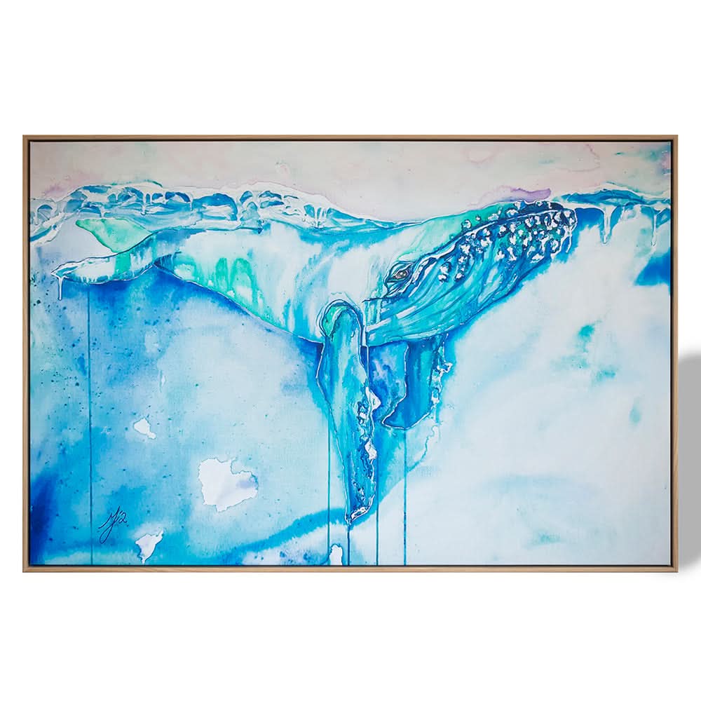 Big Blue by Mia McLean (Canvas Print with Oak Float Frame)